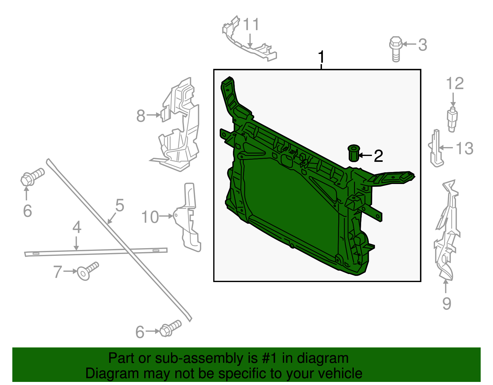 8V7-805-588 - Radiator Support 2015-2019 Audi | Audi OEM Parts