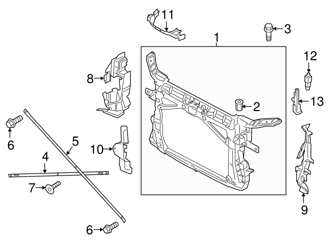 8V7-805-588 - Radiator Support 2015-2019 Audi | Audi OEM Parts