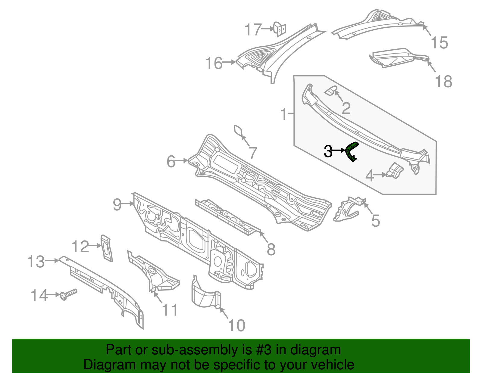 5NB-805-327 - High-Quality Cowl Crossmember Bracket for 2018-2024 ...