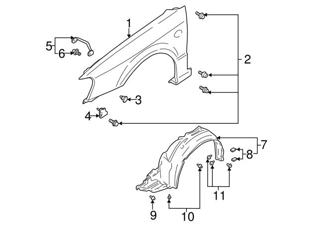 1995-2008 Subaru Fender Liner Clip 759114020 | Subaru Parts For You