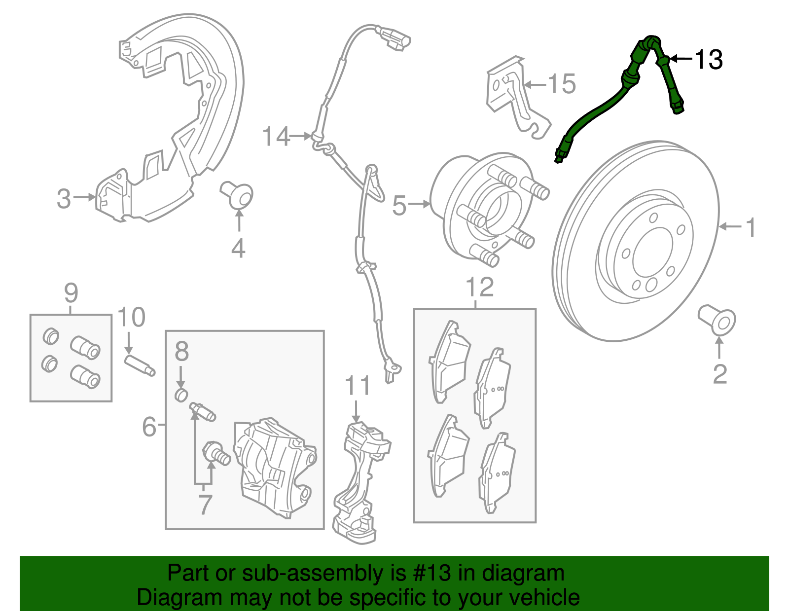 2015-2019 Land Rover Brake Hose LR135813 | OEM Parts Online