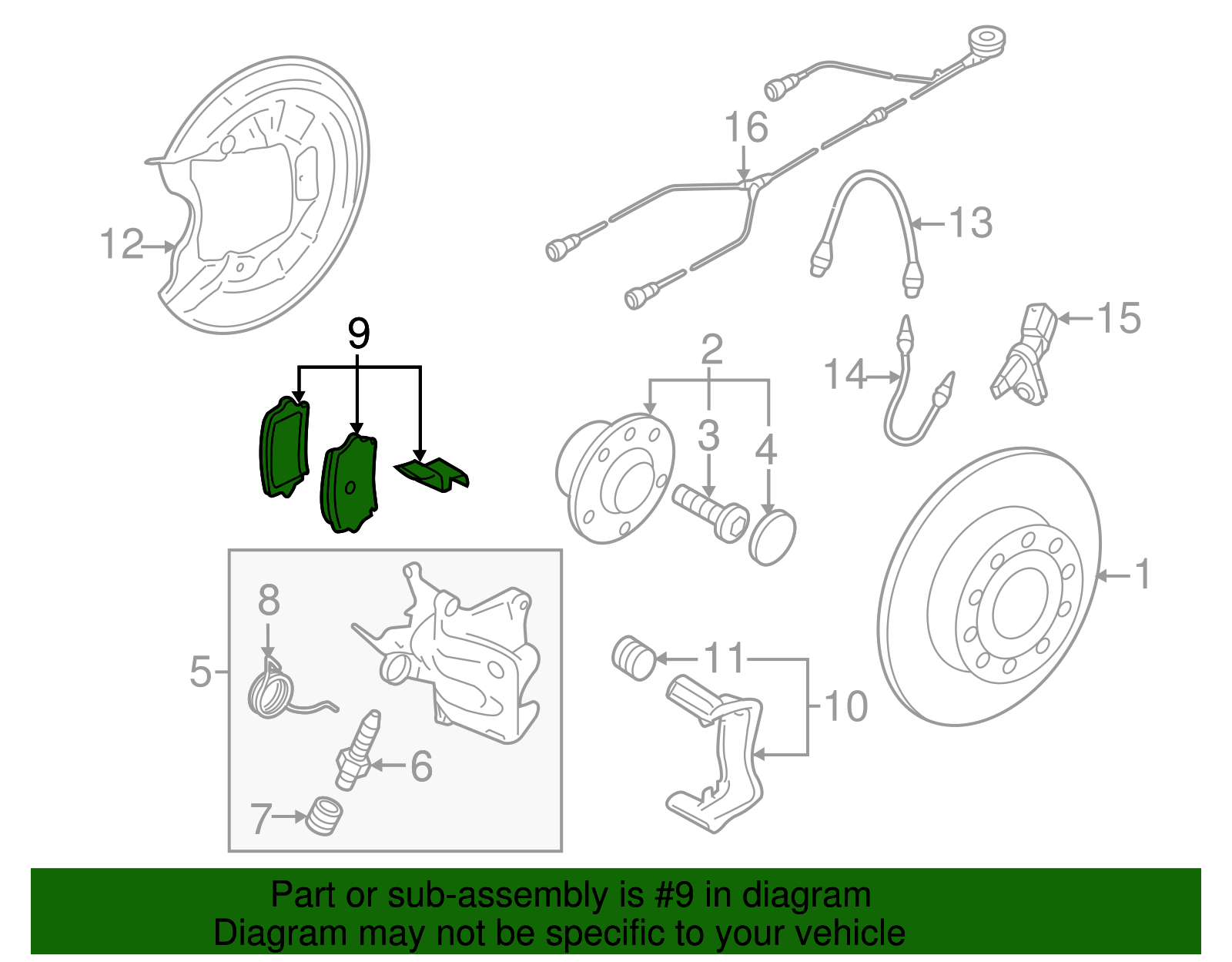 5K0-698-451-E - Brake Pads 2009-2013 Audi | Audi OEM Parts