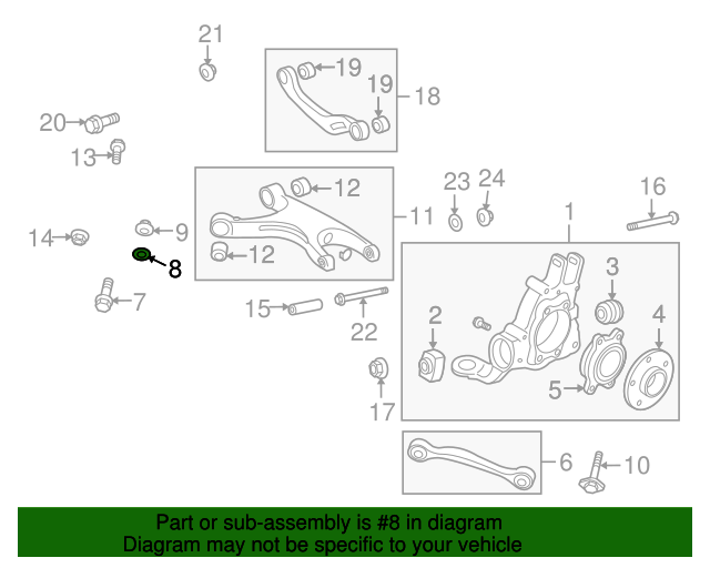 2008-2018 Audi Lateral Arm Adjust Cam WHT-002-492 | Audi USA Parts