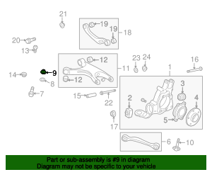 2008-2018 Audi Ft Upper Control Arm Lock Nut WHT-002-557 | Genuine Audi ...