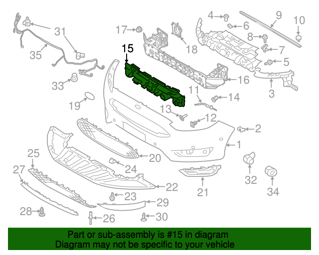 F1EZ-17C882-A - Energy Absorber 2015-2018 Ford Focus | AutoNationParts.com