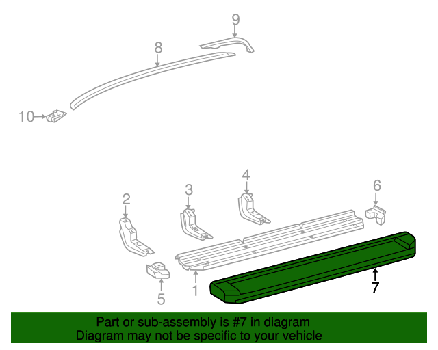 2007-2021 Toyota Tundra Running Board Step Pad 51773-0C020 | Toyota Parts
