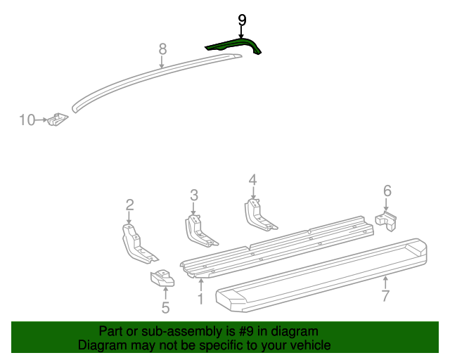2007-2021 Toyota Tundra Moulding, Roof Drip Side Finish, Rear Right ...