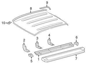 2007-2021 Toyota Tundra Moulding, Roof Drip Side Finish, Rear Right ...