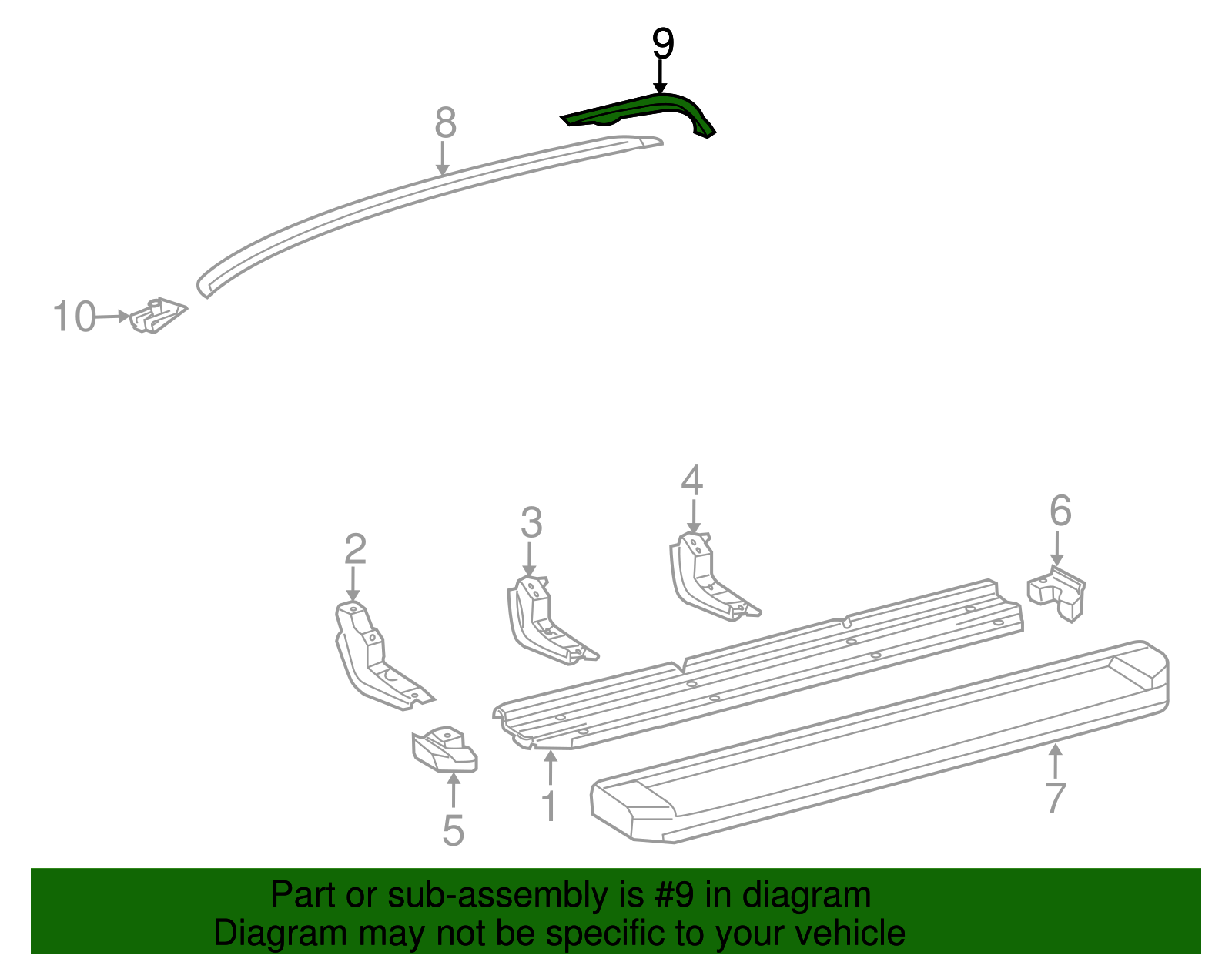 2007-2021 Toyota Tundra Moulding, Roof Drip Side Finish, Rear Right ...