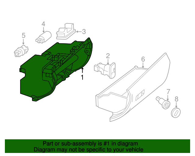 2010-2012 Mercedes-Benz Glove Box 212-680-02-91-9D53 | AutoNationParts.com
