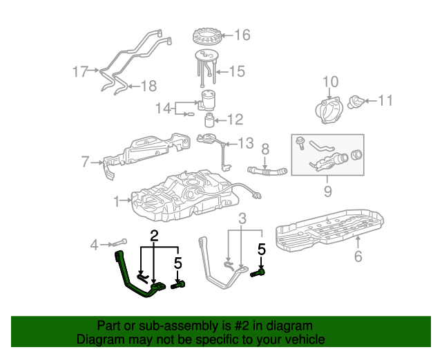 2005-2006 Toyota Tundra Fuel Tank Strap 77601-0C020 | Toyota Parts Center