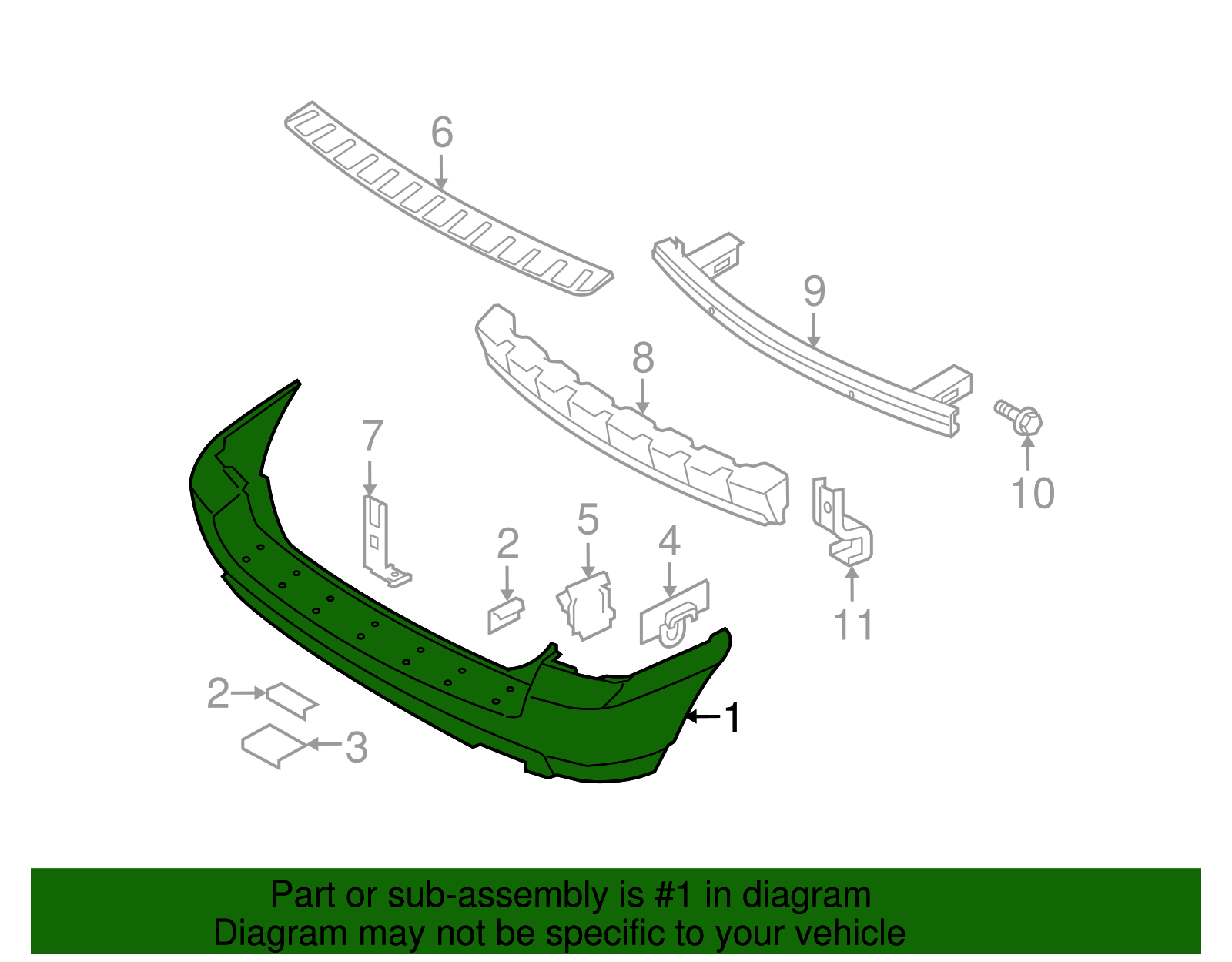 86611-1F500 - Bumper Cover 2009-2010 Kia Sportage | Kia.Parts Store