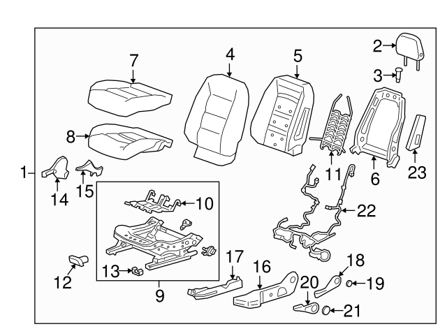 2016-2024 GM Seat Frame 13525392 GM | GMPartsDirect.com