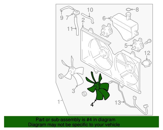 2006-2007 Mazda 6 Fan Blade L3K9-15-140A | RealMazdaParts.com