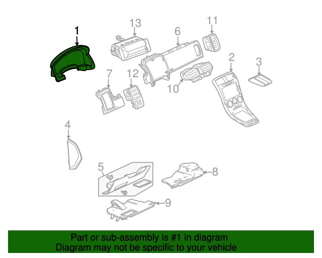 2007-2009 GM Bezel 20779113 | GMPartsDirect.com
