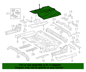 58111-0C170 - Front Floor Pan - 2007-2021 Toyota | OEM Genuine Toyota Parts