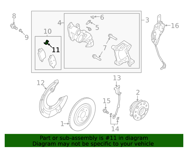 Hyundai - 58244-AR000 - Disc Brake Anti-Rattle Clip - 2021-2024 Hyundai ...