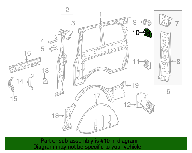 447-630-03-19 - Hinge Reinforced 2016-2020 Mercedes-Benz Metris ...