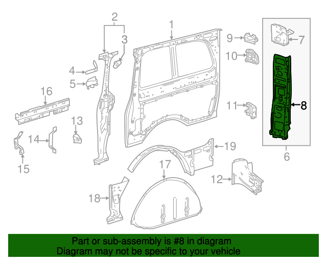 639-630-43-10 - Lower Pillar 2016-2020 Mercedes-Benz Metris | Mercedes ...