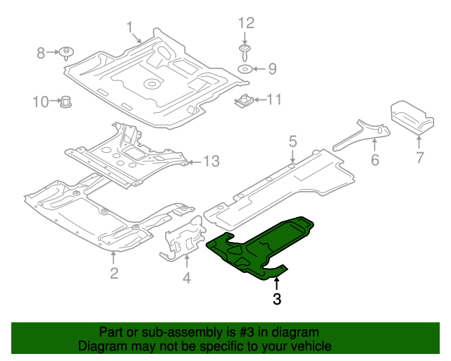 51757268349 - 2010-2015 BMW 760Li Under-Body Shield (51-75-7-268-349 ...