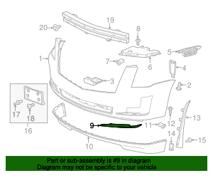 2019-2020 Cadillac Black Front Passenger Side Bumper Fascia Lower ...