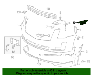 2015-2020 Cadillac Front Driver Side Bumper Fascia Guide 23238319 GM ...