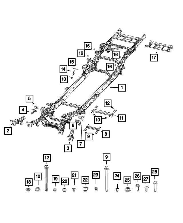 2020-2022 Ram 1500 Exhaust Pipe Support Rod 68338896AC | Mopar Estores