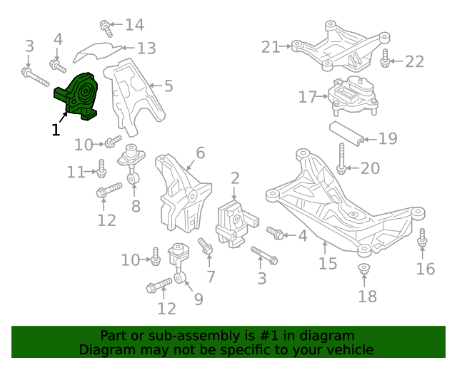 8W0-199-372-CQ - Engine Mount 2017-2024 Audi | AutoNationParts.com