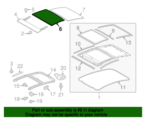2010-2015 Toyota Sunroof Glass 63201-47021 | OEM Parts Online
