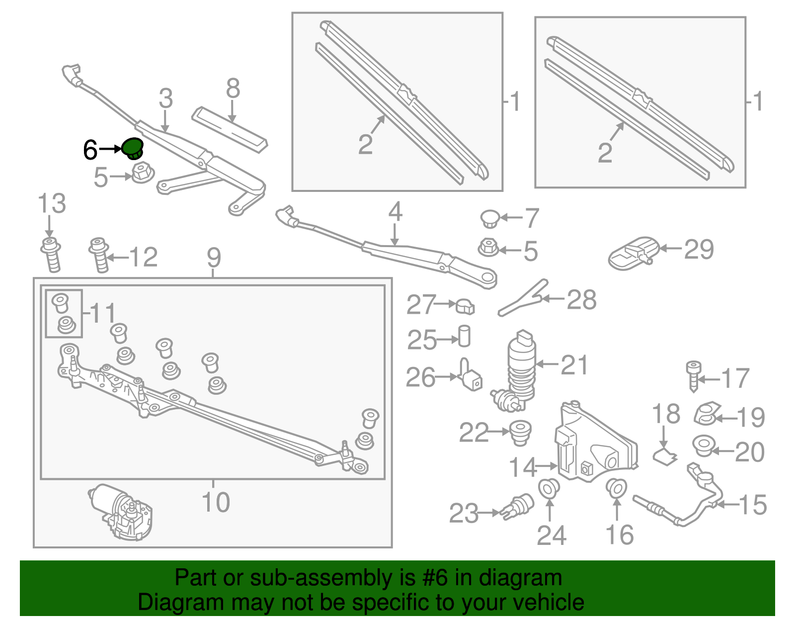 2004-2017 Volkswagen Touareg Wiper Arm Cap 7L0-955-737 | VWPARTSCA.com