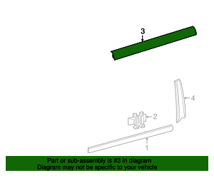 203-690-31-80 - Door Belt Molding 2002-2005 Mercedes-Benz ...