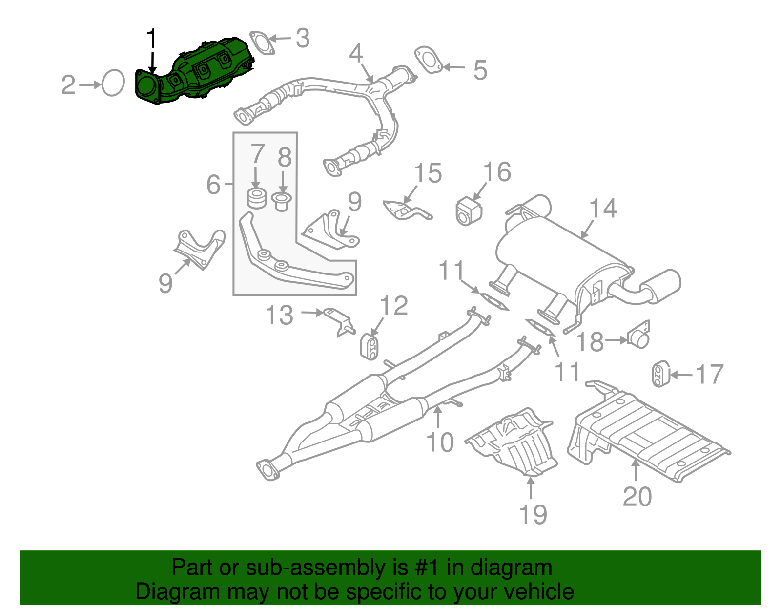 2009-2012 Infiniti FX50 Catalytic Converter 20802-1CG0B | Infiniti of ...
