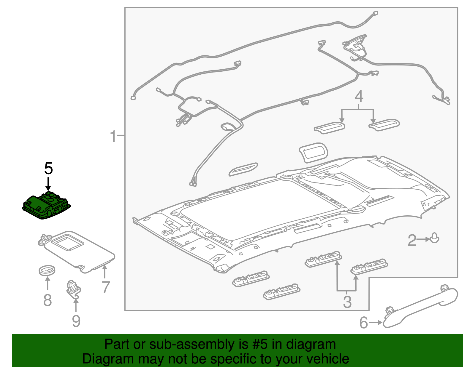 63650-0E170-B0 - 2014-2018 Toyota Highlander - Overhead Console ...