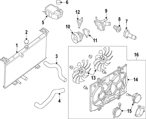 Radiator & Components for 2011 Nissan Rogue | QuirkParts