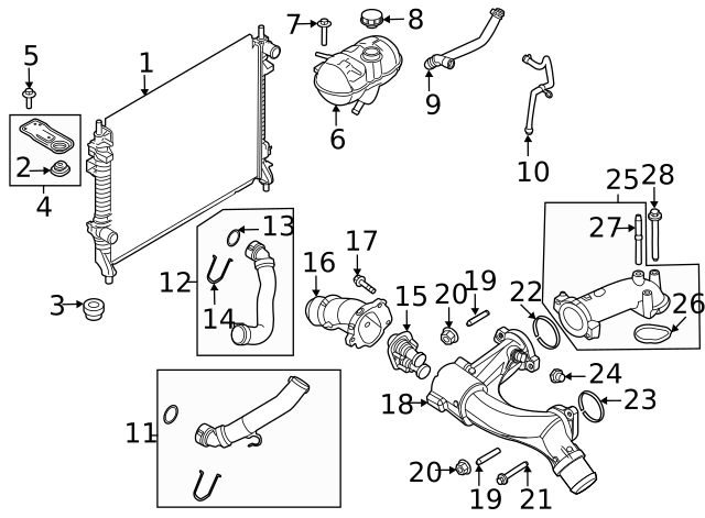 2020-2021 Ford Mustang Engine Coolant Outlet Flange KR3Z-8592-D ...