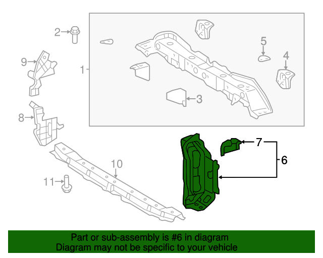 2012-2014 Toyota Yaris Side Support 53202-52908 | Toyota Parts Center