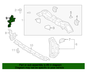 2012-2014 Toyota Yaris Air Seal 53286-52300 | Toyota Parts