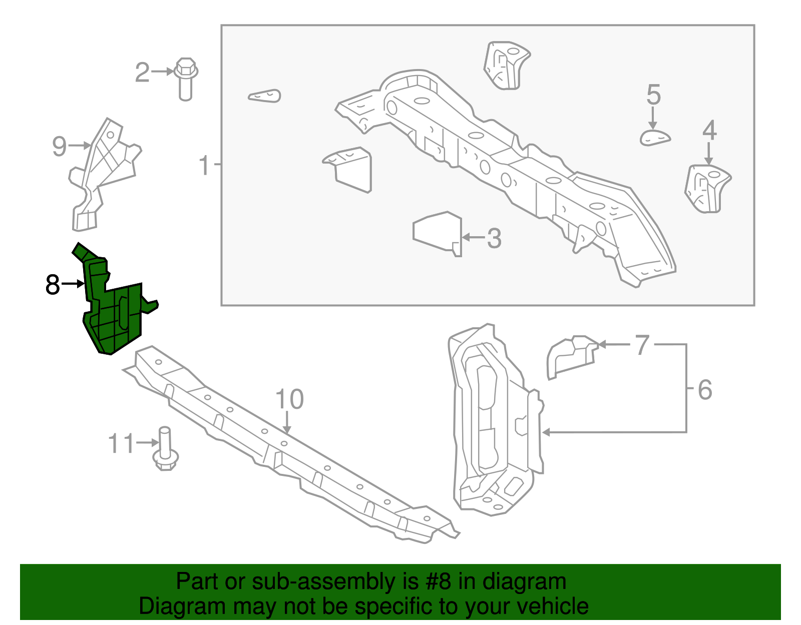 2012-2018 Toyota Yaris Air Guide 53287-52140 | Toyota Parts Center
