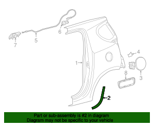 2012-2015 Scion iQ Quarter Panel Protector 58741-74010 | Toyota Parts ...