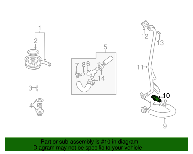 2001-2010 Toyota Engine Oil Cooler Line Connector 90404-53001 | Toyota ...