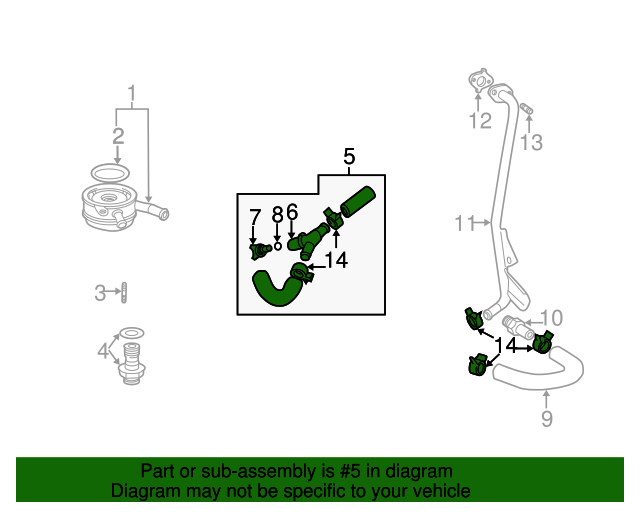 Genuine Toyota Hose & Tube Assembly part# 16267-28080 for 2001-2010 ...