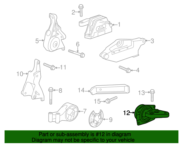 Buy Genuine GM Auto Parts - Mount (Part # 22849847) | GM Parts Store