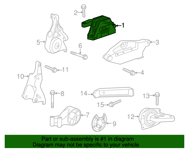 2013-2020 GM Engine Mount 22849845 GM | GMPartsDirect.com