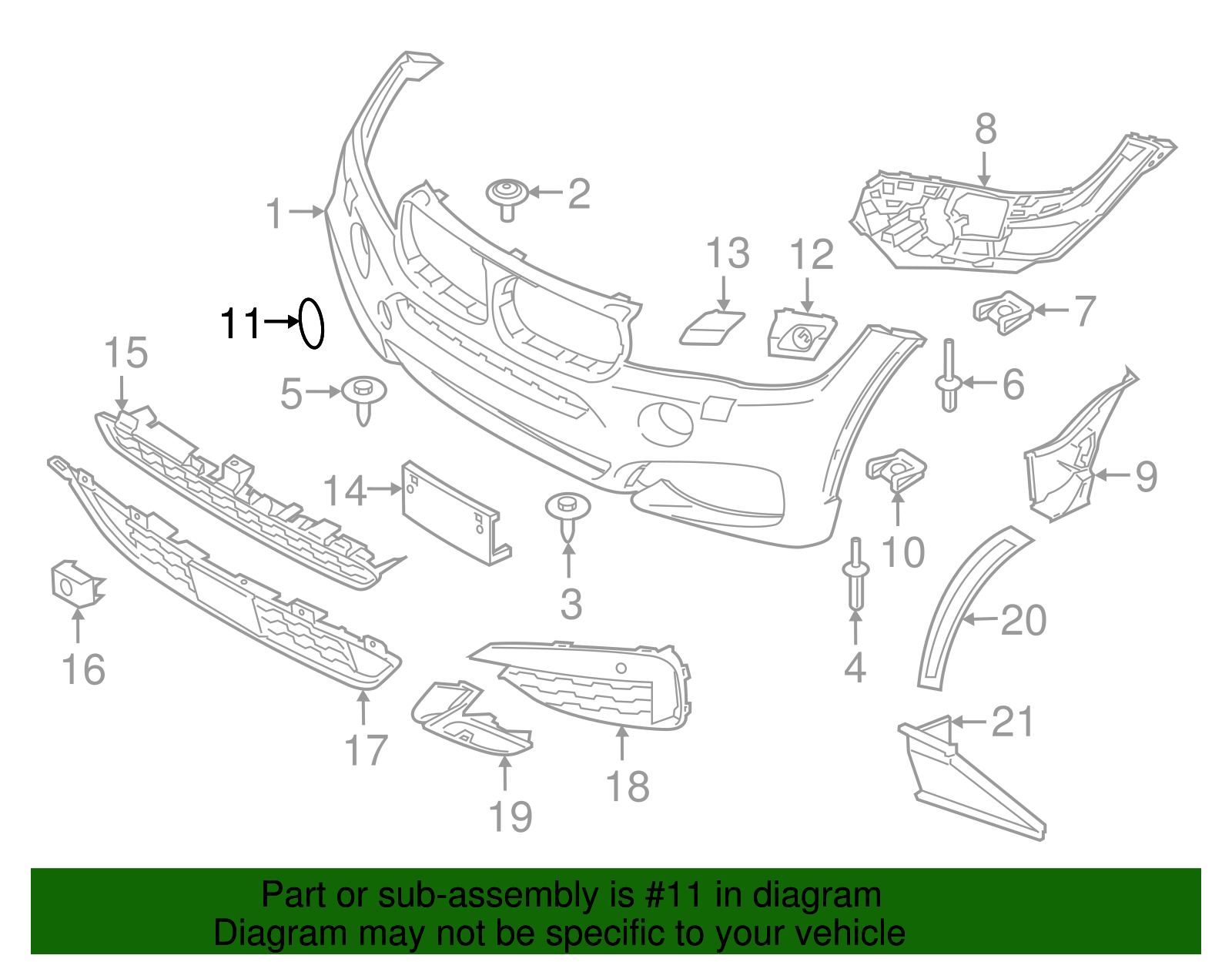 51118065933 - 2015-2019 BMW X6 Tow Bracket Cover (51-11-8-065-933 ...