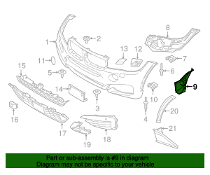 51-11-8-056-506 - Air duct, lateral, right 2015-2019 BMW X6 ...
