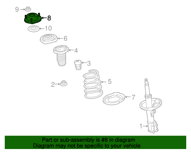 2010-2015 Lexus Strut Mount 48609-0E050 | OEM Parts Online