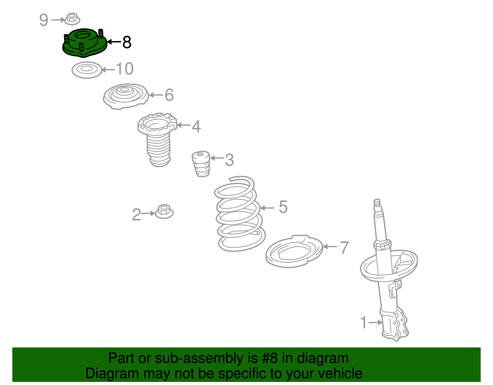 2010-2015 Lexus Strut Mount 48609-0E050 | OEM Parts Online
