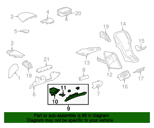 2012-2019 Buick Jet Black Instrument Panel Knee Bolster 22869767 ...
