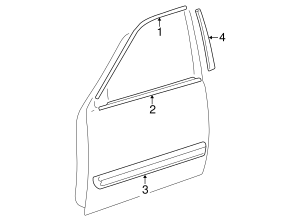 2001-2007 Toyota Door Window Belt Weatherstrip (Left, Front) 75720 ...