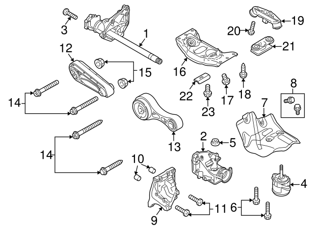 2010 Porsche Panamera Engine Support Rod 7PP-199-331 | AutoNationParts.com